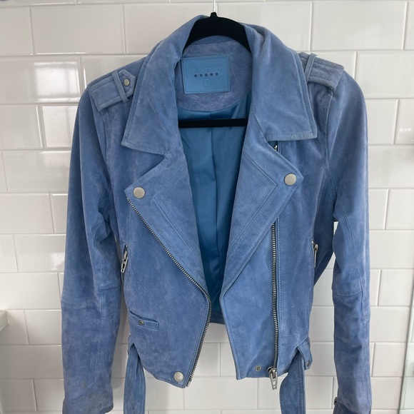 Blank NYC | Jackets & Coats | Blank Nyc Blue Suede Moto Jacket | Poshmark